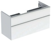 Geberit iCon - Umyvadlová skříňka 118x62x48 cm, 2 zásuvky, lesklá bílá 502.306.01.2
