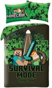 Oboustranné ložní povlečení z mikrovlákna Minecraft - motiv Survival Mode - 70 x 90 cm + 140 x 200 cm - zapínání na zips