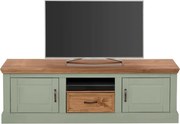 Světle zelený TV stolek z borovicového dřeva 160x50 cm Selma – Støraa