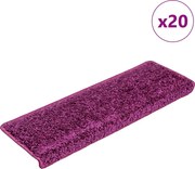Schodové rohože 20 ks 65 x 21 x 4 cm fialové s obdélníkovým okrajem 3365856