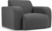 Tmavě šedé křeslo z textilie bouclé Molino – Micadoni Home