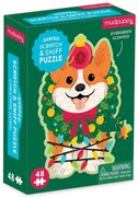 Mudpuppy Puzzle Vánonční pes Corgi s vůní chvojí 48 dílků