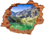 Wallmuralia Díra 3D ve zdi nálepka Morské oko Tatry 90x70 cm