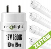 4x LED trubice 120cm 18W 6500K 1800lm T8 G13 - studená bílá
