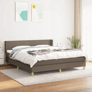 Box Spring Postel S Matrací Textil Taupe Hladký design 160 x 200 cm