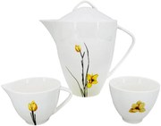 by inspire čajová porcelánová souprava spring - konvice 1600 ml, mléčenka 150 ml, cukřenka 150 ml
