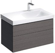 Geberit Xeno 2 - Skříňka pod umyvadlo 90 cm s odkládací plochou, zásuvka s LED svítidlem, šedá 500.516.43.1