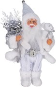 Santa Claus ve stříbrném oblečení s LED 30 cm