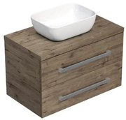 Koupelnová skříňka s krycí deskou SAT Cube Way 80x53x46 cm dub Wellington mat CUBE46803DW45
