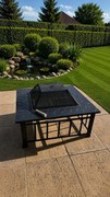 IQ Garden Čtvercové kryté ohniště PIT-008 80 cm s odkládací plochou IGNIRA 327232