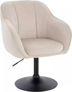 LuxuryForm DESIGN Židle AVOLA VELUR na černém talíři - krémová