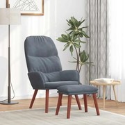 Relaxační křeslo s podnožkou tmavě šedé samet 3315117
