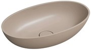 OMNIRES Shell M+ - Umyvadlo na desku 60x35 cm, bez přepadu, matná béžová SHELLUNDB
