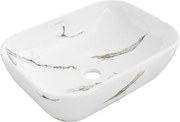 Mexen Rita, umyvadlo na desku 455x325x135 mm, bílá-imitace bílého kamene, 21084581