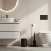 WC štětka s bambusovým držákem na toaletní papír ISME, 66 cm – černá