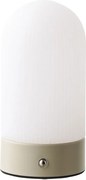 Bílá/taupe kovová stolní lampa s plastovým stínidlem (výška 18 cm) Ashford – House Nordic