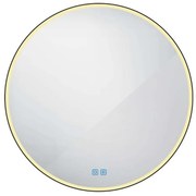 Nimco - Zrcadlo s LED osvětlením, průměr 100 cm, dotykový senzor, matná černá ZPC 28004RVX-90