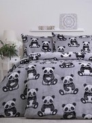 MK Lůžkoviny Mikroplyšové povlečení Exclusive - Panda 140 × 200 cm, 70 x 90 cm