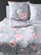 Bierbaum povlečení bavlněný satén 3676 Grey Roses - 140x220 / 70x90 cm