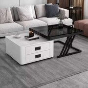 LuxuryForm DESIGN Konferenční stolek BOLT 70 × 70 / 60 × 60 cm – bílý / černý (set 2 ks)