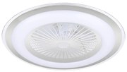 LED Stmívatelné stropní svítidlo s ventilátorem ZONDA LED/48W/230V stříbrná + DO