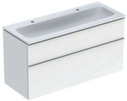 Geberit iCon - Skříňka s dvojumyvadlem, 120x63x48 cm, KeraTect, lesklá bílá 502.334.01.2