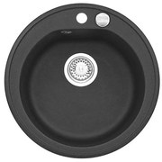 Alveus Niagara - Granitový dřez průměr 51 cm, s ovládáním odtoku, carbon 1076856