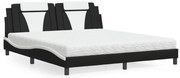 Postel Viana s matrací černá a bílá 180 x 200 cm umělá kůže 3208815