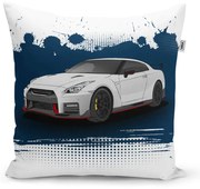 Sablio Polštář Nissan GTR 35 Modrý - 40x40 cm