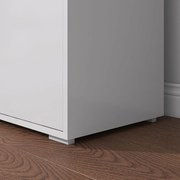 Úložný kabinet HOMCOM s 2 zásuvkami a 2 skříňkami, nastavitelnými policemi, pro obývací pokoj, kuchyň, ložnici, 79 x 36 x 74 cm, leskle bílý | Aosom