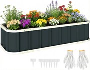 Outsunny vyvýšený ocelový zahradní záhon se zacvakávacími zámky a lemovanými hranami — 136 x 52 x 31 cm | Aosom