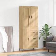 Skříň highboard dub sonoma 69,5 x 34 x 180 cm kompozitní dřevo 3199828