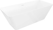 Mexen Velo Slim, volně stojící vana 170 × 75 cm, bílá lesklá, bílý přepad, 52811707500-20