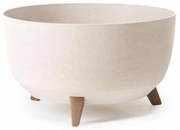Květináč lamela květináč roma eco wood, průměr 47cm, mísa na nožkách, bílá