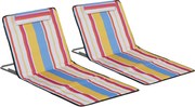 sada 2 plážových rohoží, nastavitelná, skládací, 124L x 53W x 37-50H cm, vícebarevná
