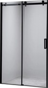 BPS-koupelny Posuvné sprchové dveře HYD-PD03E 130 černá/transparent pro instalaci do niky - bez vaničky