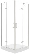 Novoterm Čtvercový sprchový kout NV-Flow 90x90 chrom/transparent + vanička