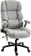 HOMCOM Office Chair — 397 lb Capacity, Inflatable Lumbar Support, Extra-Wide Executive Seat, Flip-Up Arms, Pocket Springs, Class-4 Gas Lift, Light Gra