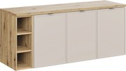 Comad Koupelnová skříňka pod deskové umyvadlo set Bella Cashmere 140 kašmír/dub artisan