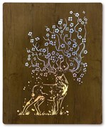 Li-Go "Jelen" světelný obraz 230V 70x100cm provedení povrchu: dub světlý