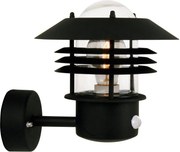 NOR 25101003 Venkovní nástěnné svítidlo Vejers Sensor 1x60W E27 černá čirá - NORDLUX