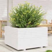 Zahradní truhlík bílý 80 x 80 x 49,5 cm masivní borové dřevo 3282530