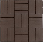 Outsunny plastová dlažba na terasu, sada 9 kusů 30 x 30 cm, protiskluzový design s instalací na sponu, dlažba pro vnitřní i venkovní použití, hnědá |…
