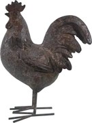 Hnědá antik dekorace kohout - 19*9*24 cm