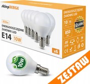SADA 6x LED žárovka E14 G45 10W 830lm - teplá bílá