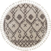 Dywany Łuszczów, Kusový koberec Berber Tanger B5940 cream and brown kruh, 120x120 (průměr) kruh, hnědá, obývací pokoj