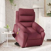 Zvedací masážní polohovací křeslo vínové textil 3204995