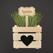 AMADEA Dřevěný zápich - cedulka na bylinky Tymián, výška 20 cm, český výrobek