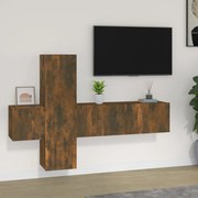 3dílný set TV skříněk kouřový dub kompozitní dřevo 3120227