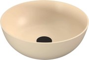 Polysan Banera - Umyvadlo na desku, průměr 39 cm, bez přepadu, bez otvoru pro baterii, matná béžová 14337.81